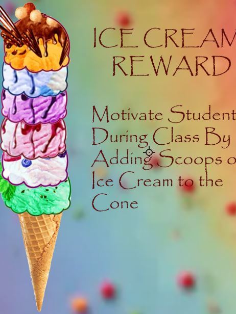 ESL Ice cream and cone reward magnetic laminated props teaching ...