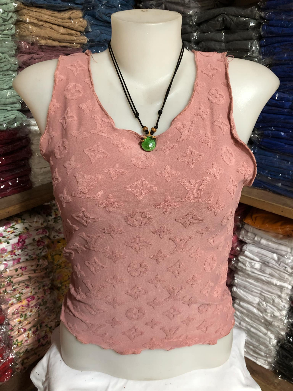 Nicole Round Neck Embossed Sando Top for Ladies | Shopee Philippines