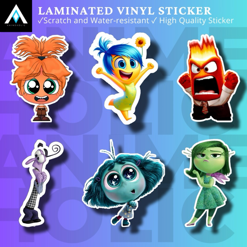 INSIDE OUT STICKERS ~ LAMINATED VINYL STICKERS ~ANIMEHOLIC | Shopee ...