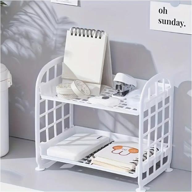UD Double Layer Hollow Cosmetic Shelf Organizer Desk Organizer Office ...