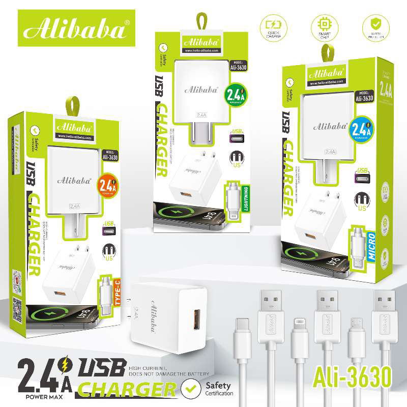 NeW Ali-3630 2.4A usb charger for micro/ios/type C | Shopee Philippines
