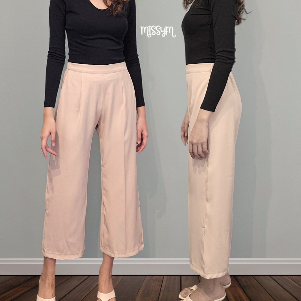 Missym Airy Culotte Pants Trousers for Women Cropped Wide Leg Pants ...