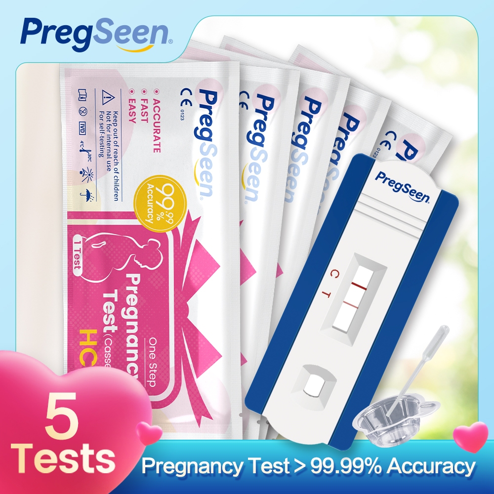 PREGSEEN 5pcs Pregnancy Test Kit High Accuracy > 99.99% for Women HCG ...