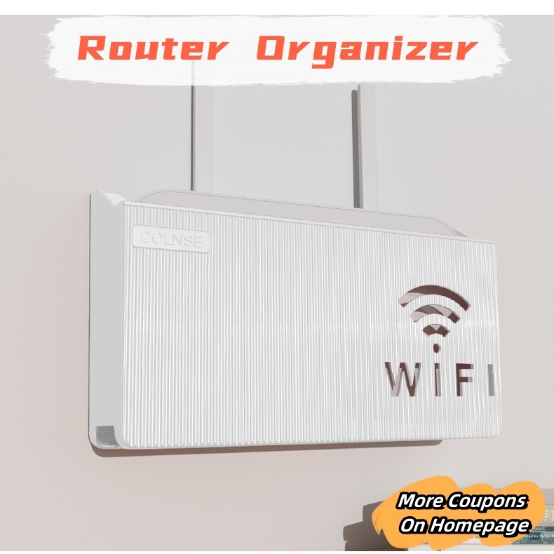 Wall-mounted Router Storage Box Router Organizer TV Set-Top Box Punch ...