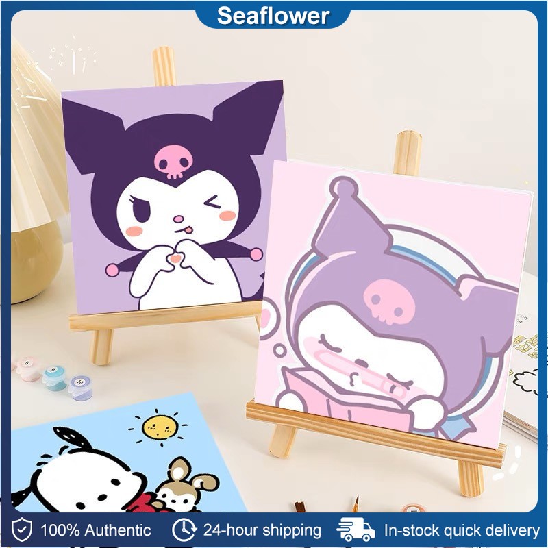 Full Set Cartoon Framed Digital Painting Pagpipinta DIY Canvas Acrylic ...