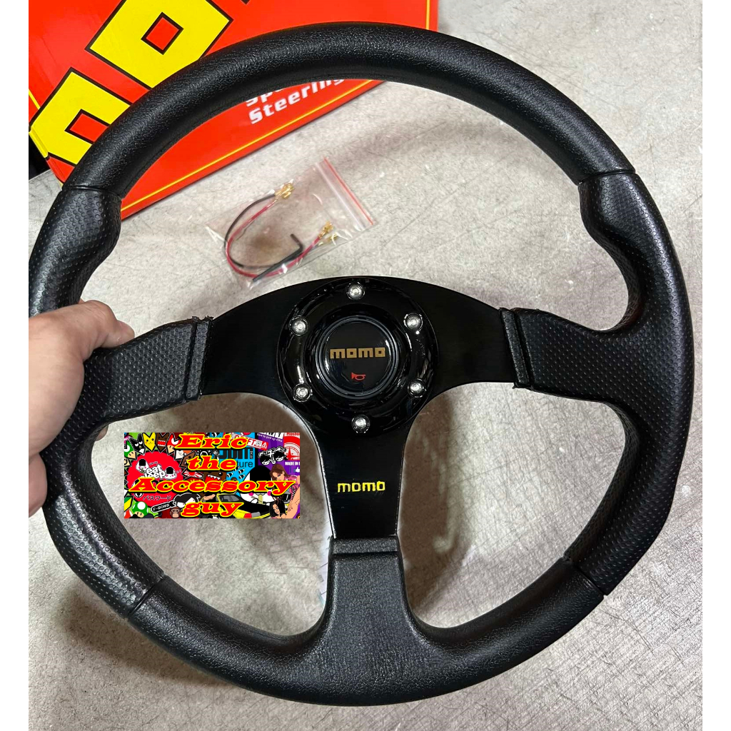 Momo Sports Steering Wheel (Black) | Shopee Philippines