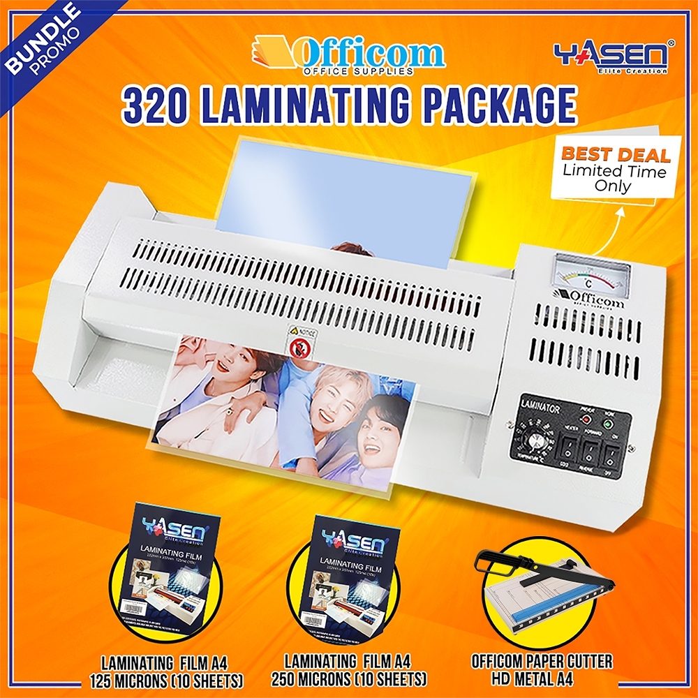 Officom A3 A4 Size Laminator 320 Hot Cold Reverse 220v Laminating