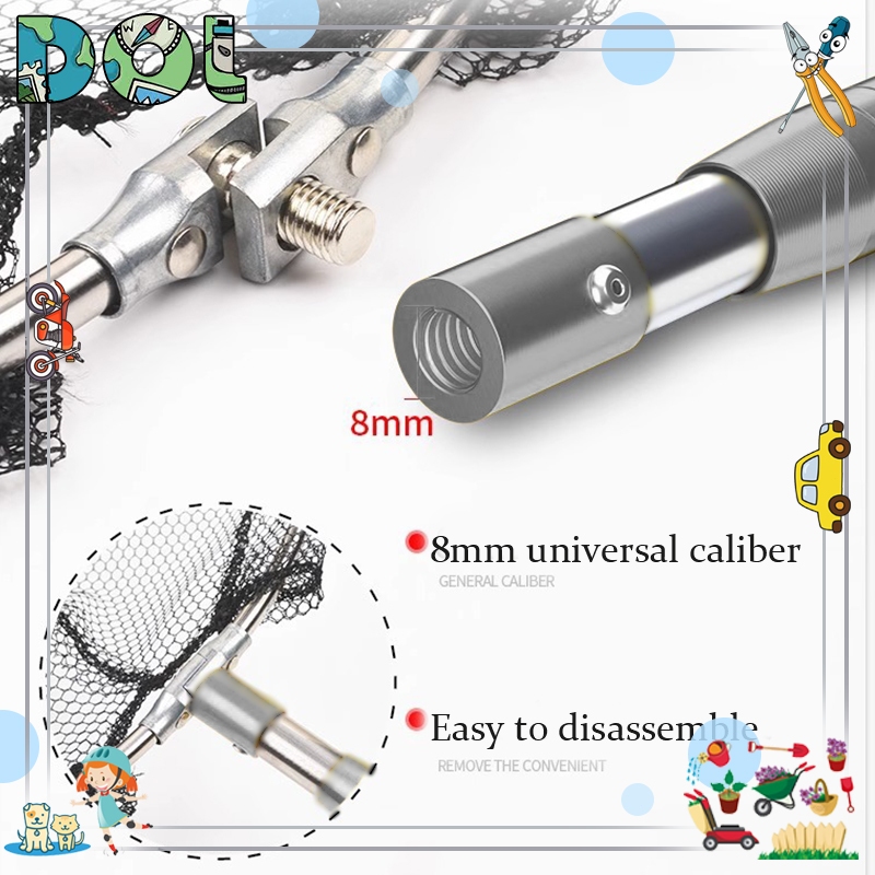 Adjustable Fruit Picker Fish Catcher Reinforced 1.9-3m Net Rod Foldable ...