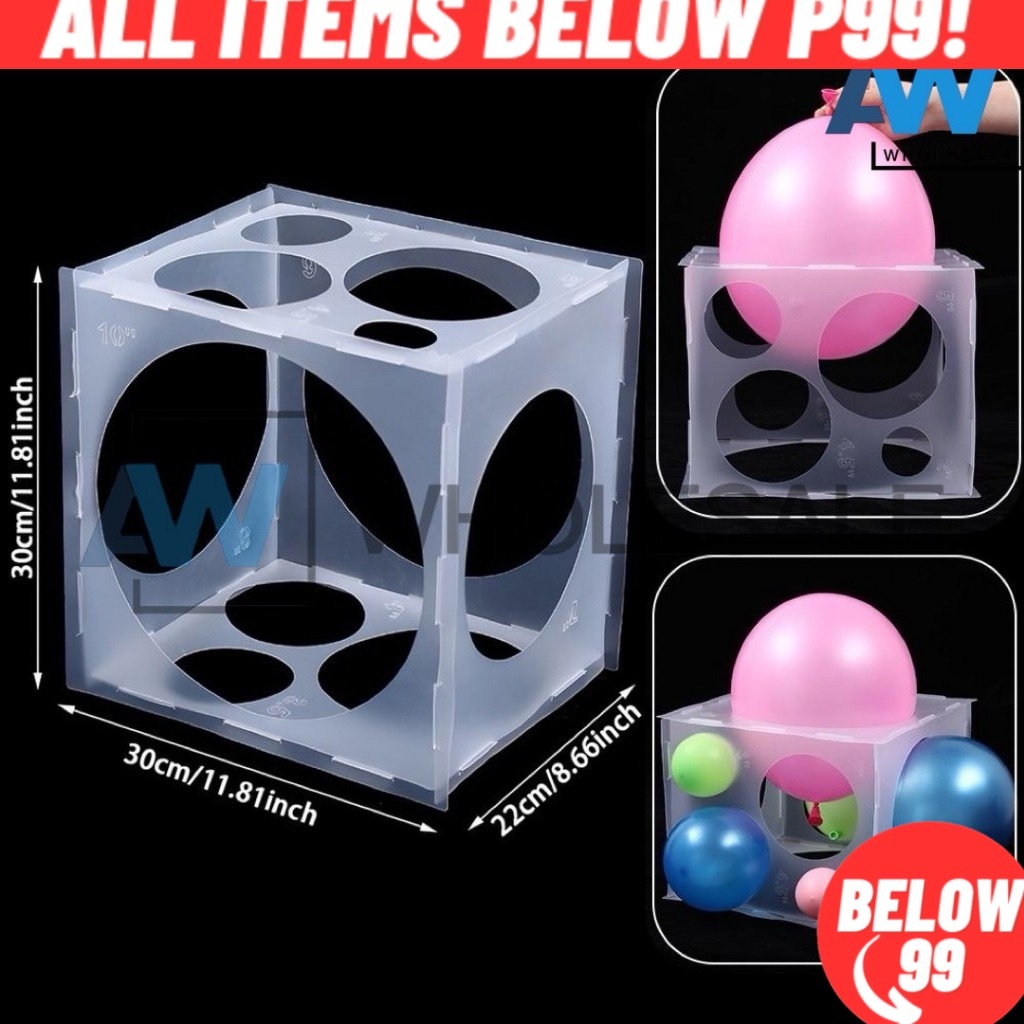 Collapsable PVC Balloon Sizer Box 11 Holes Balloon Measuring Toll Arc ...