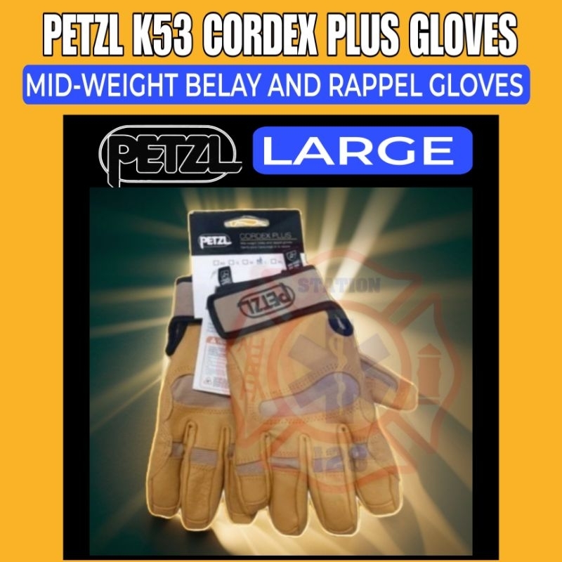 Petzl Gloves Cordex Plus K53 Mid-weight Belay and Rappel Gloves ...