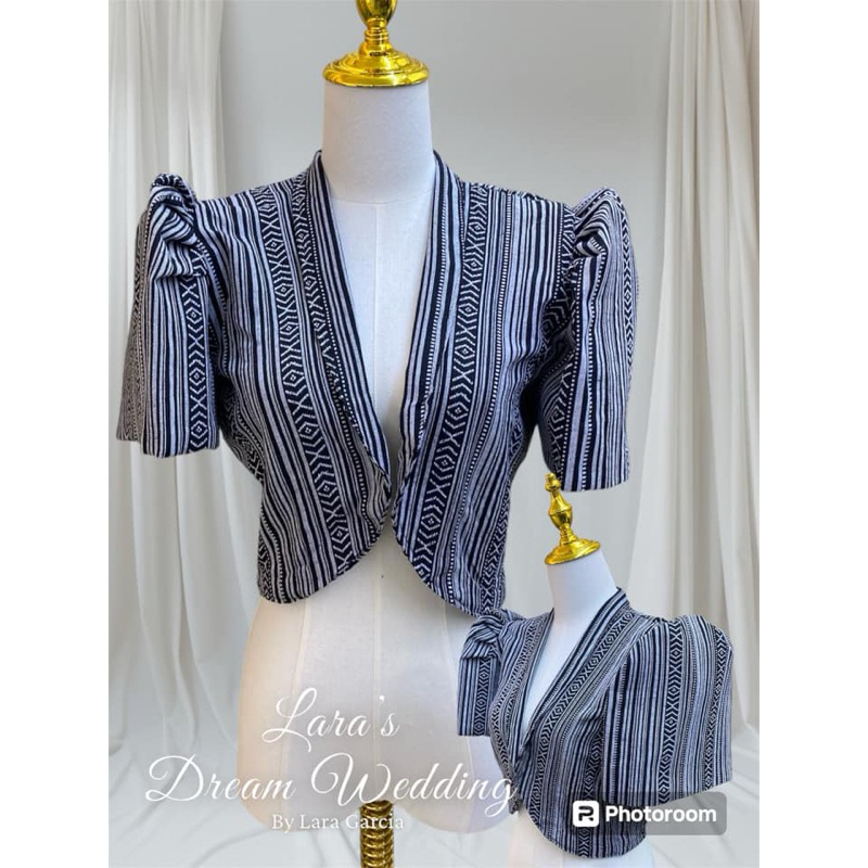 FILIPINIANA ETHNIC BOLERO/ CONTINUOUS COLLAR/ MESTIZA SLEEVES | Shopee ...