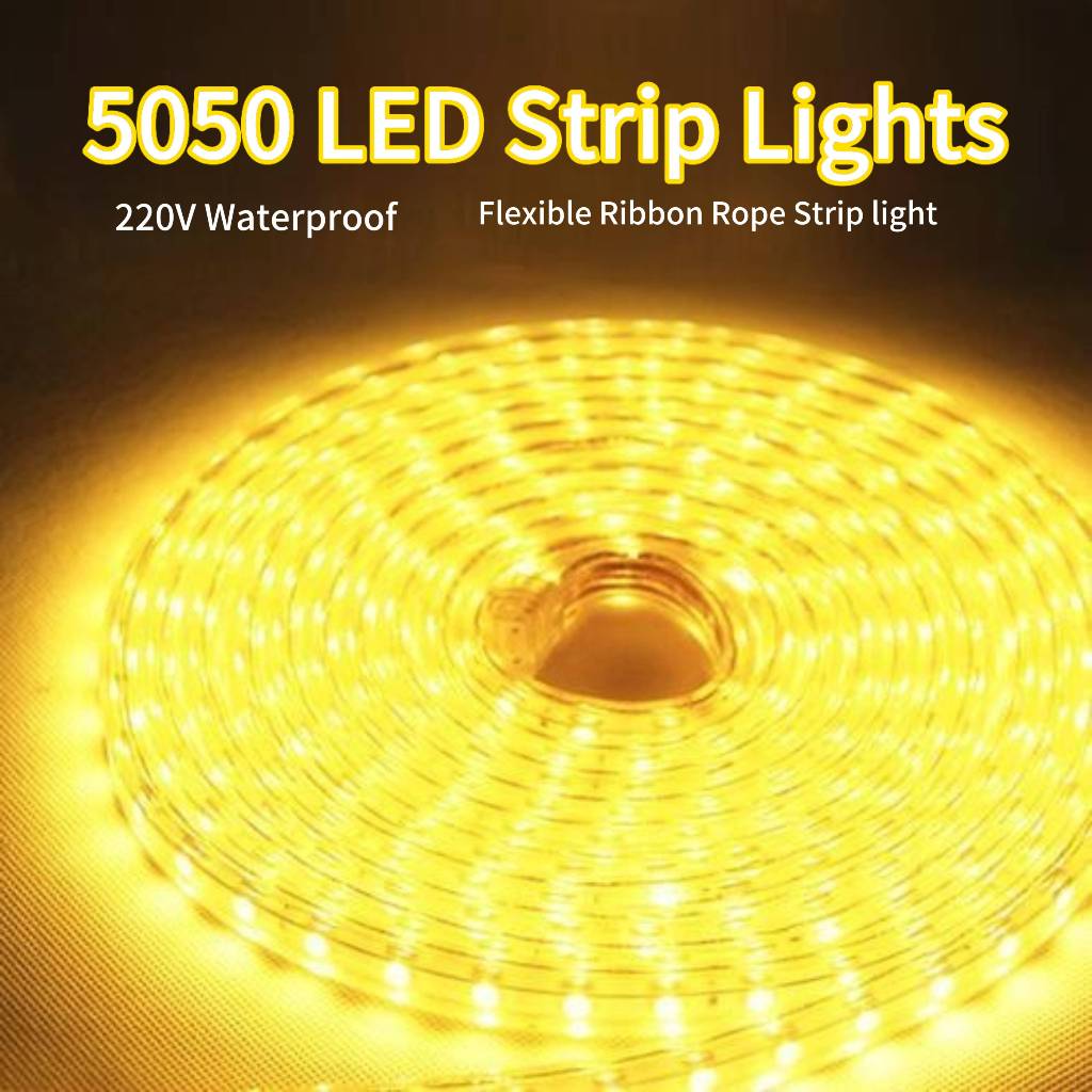 10-50m Led Strip Light SMD5050 Waterproof With EU Plug Flexible Rope ...