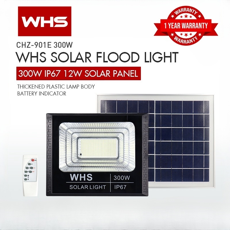 WHS 1 Year Warranty 300W Solar Led Outdoor Flood Light Street Lamp ...