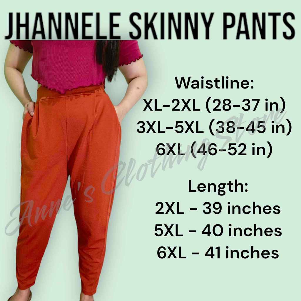 PLUS SIZE HIGHWAIST JHANNELE SKINNY PANTS 2 SIDE POCKET GARTERIZE BACK ...