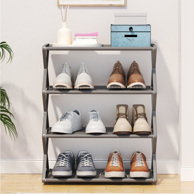 Foldable Shoes Rack Tier Colored Stackable Stainless steel Shoes ...