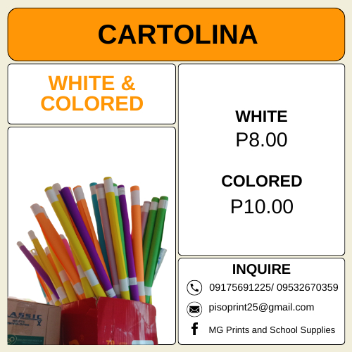 CARTOLINA WHITE AND COLORED | Shopee Philippines