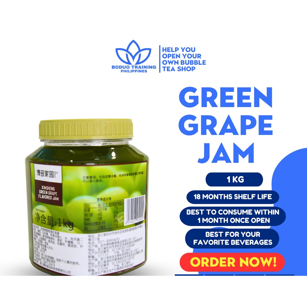 Green Grape Jam 1kg Fruit Jam Milk Tea Fruit Juice Jam | Shopee Philippines