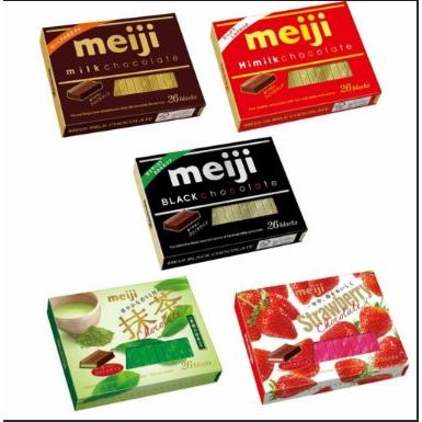 Meiji Japan Chocolate Box (Milk/HiMilk/Black/Strawberry/Matcha) 26 ...