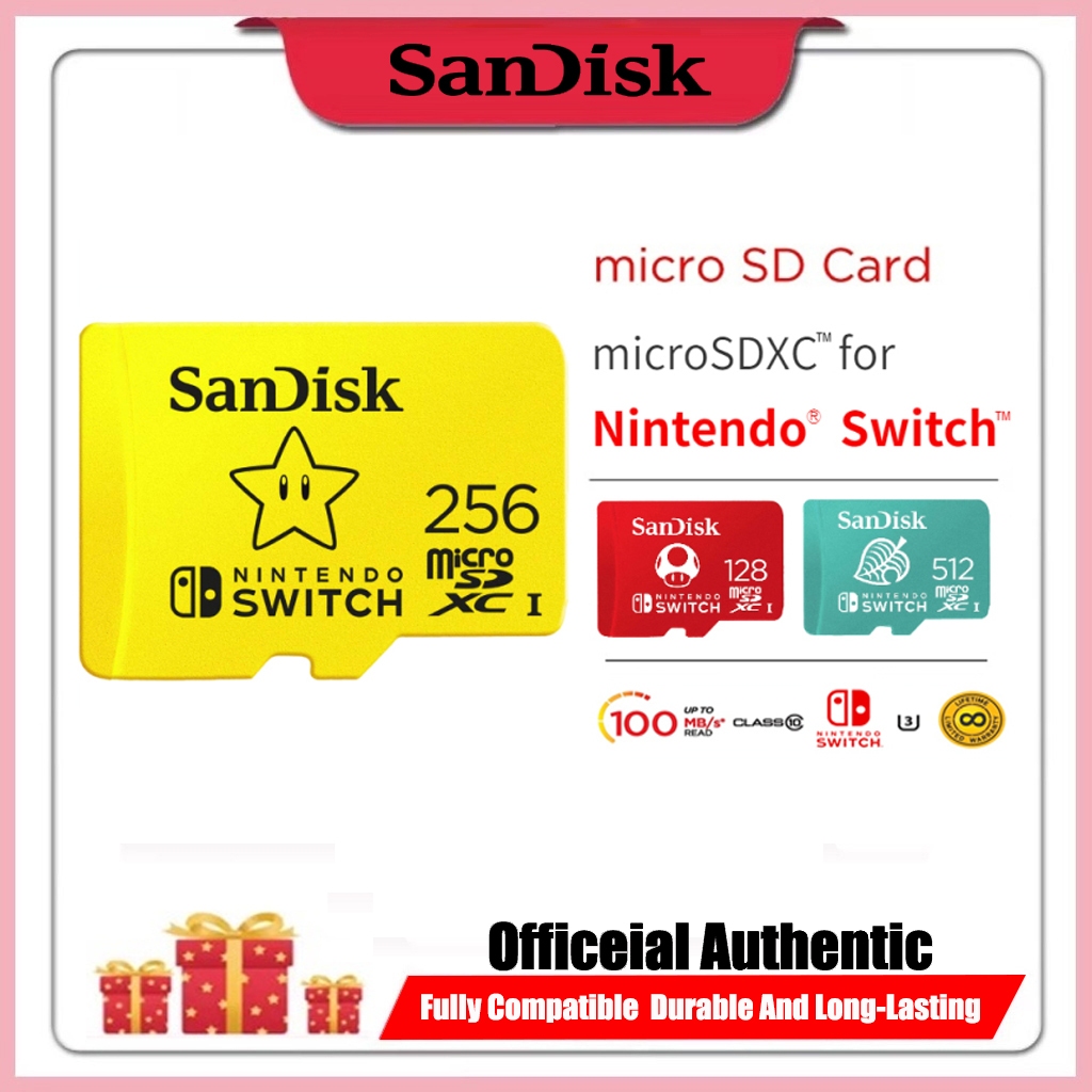 Sandisk Nintendo Switch 256GB 128GB Micro SD UHS-1 C10 Memory Card ...