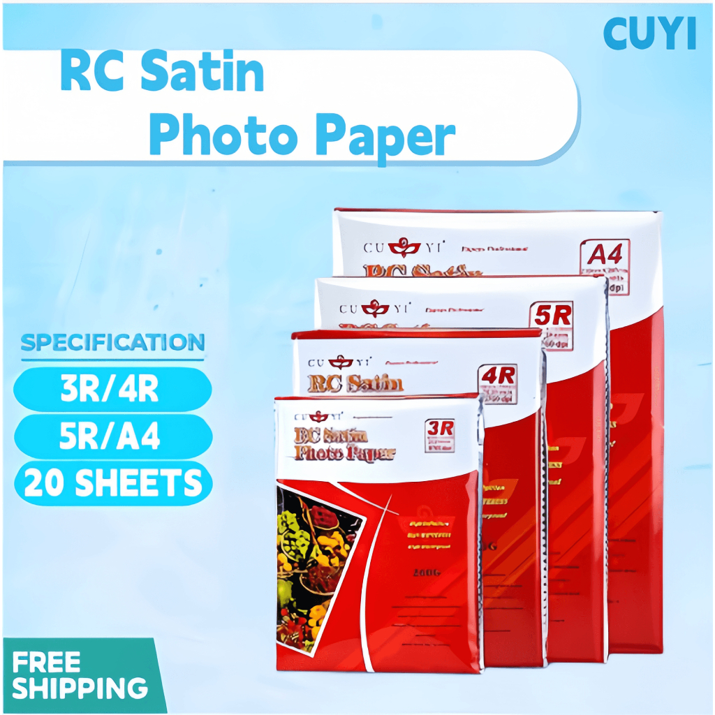 260gsm CUYI RC Satin Photo Paper 3R - 4R - 5R - A4 Size Resin Coated ...