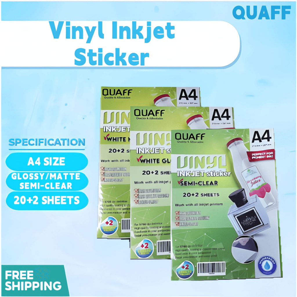 Waterproof QUAFF Vinyl Inkjet Sticker Semi Transparent / Glossy / Matte ...