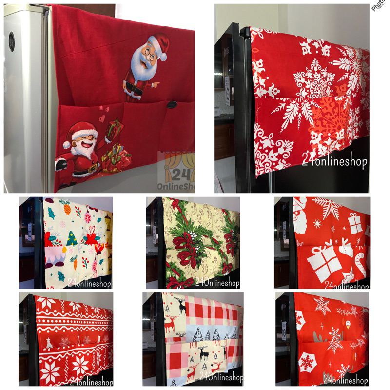 Refrigerator Cover - Christmas Ref Cover Designs (dust cover) | Shopee ...