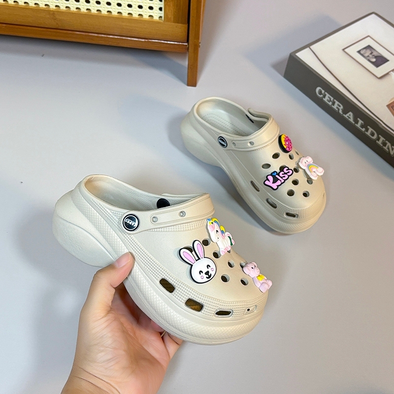 New Rubber Summer Slipper crocs thick soled Sandals For Kids with ...