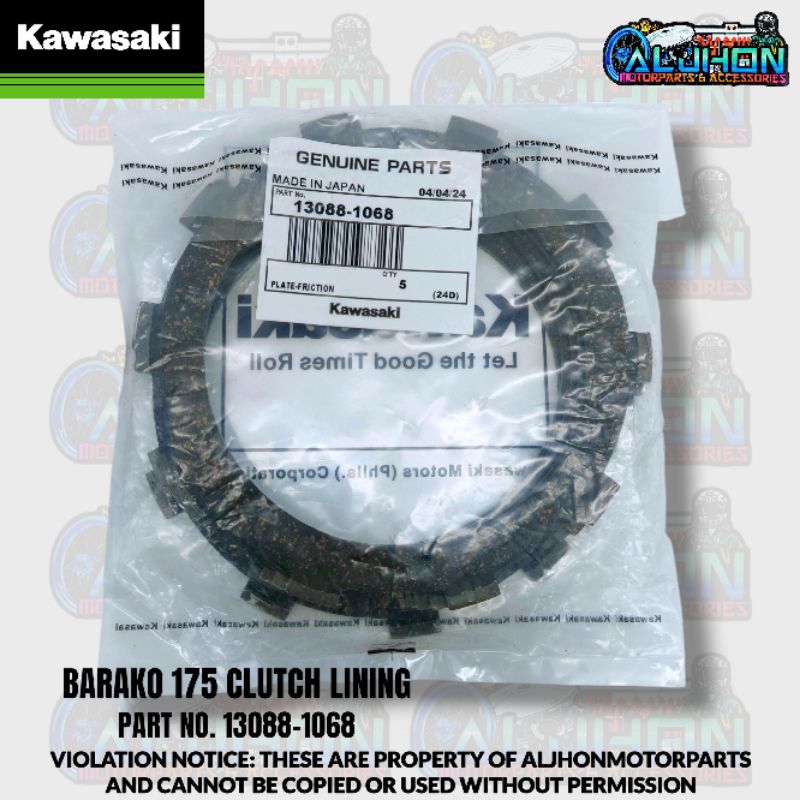BARAKO / BC175 CLUTCH LINING ORIGINAL KAWASAKI 13088-1068 | Shopee ...