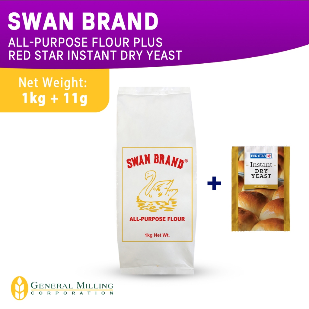 Swan Brand All-Purpose Flour 1kg Plus Red Star Instant Dry Yeast 11g ...