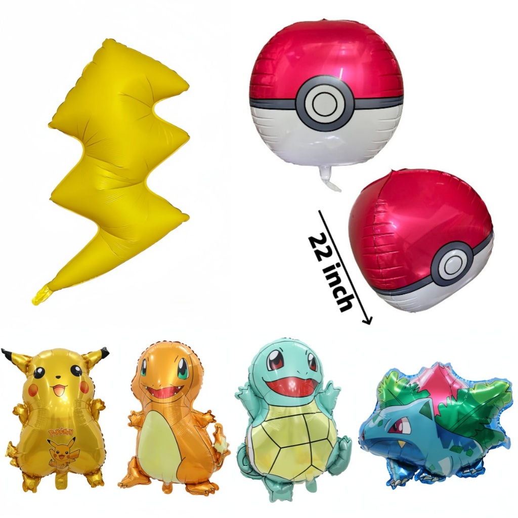 Pokemon Shape Mylar Pikachu Foil Balloon Lightning 4D Ball Decoration ...