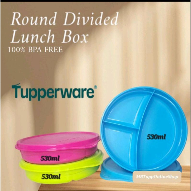 Tupperware Round Divided Lunch Box 350ml | Shopee Philippines