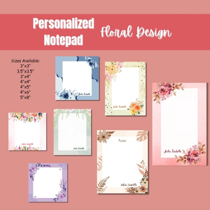 Personalized Notepad/Memopad Floral Design | Shopee Philippines