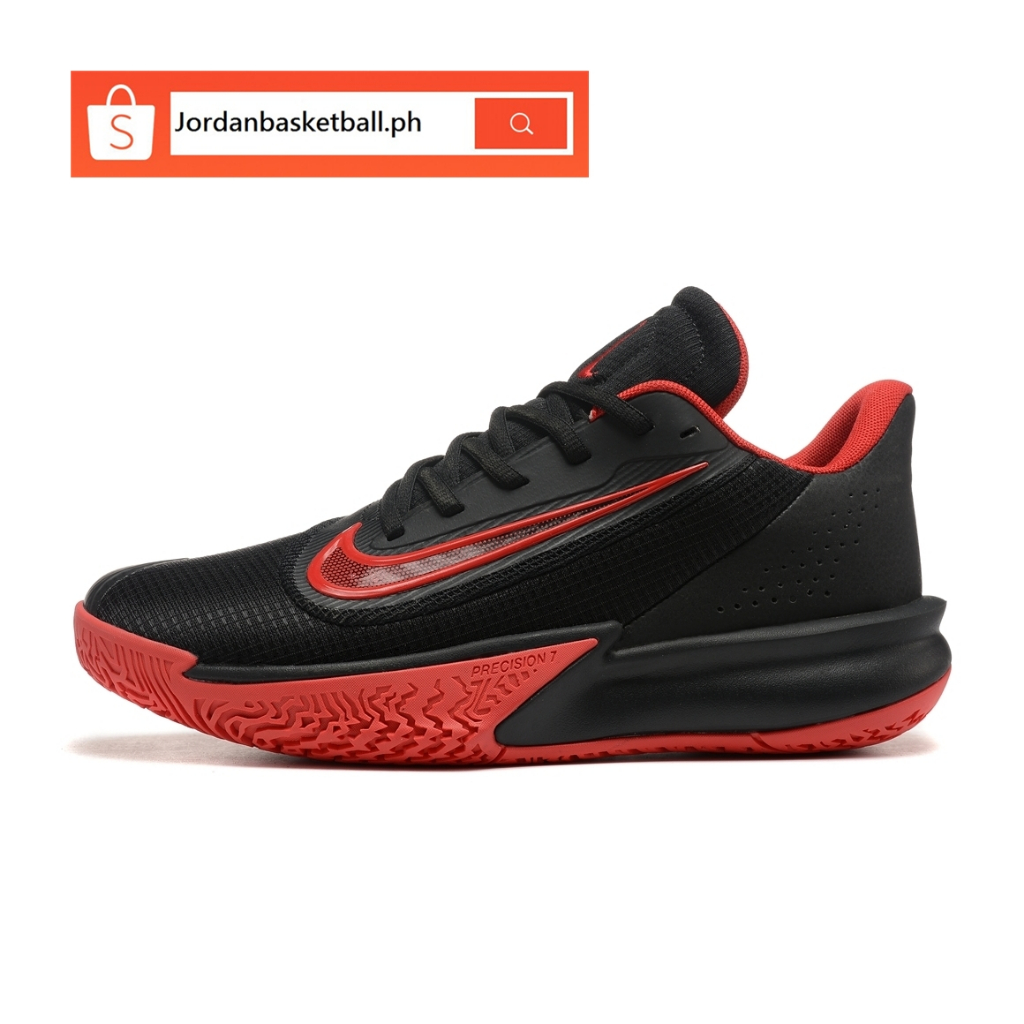 100% Original Nike Precision 7 Black Red Sports Basketball Shoes for ...
