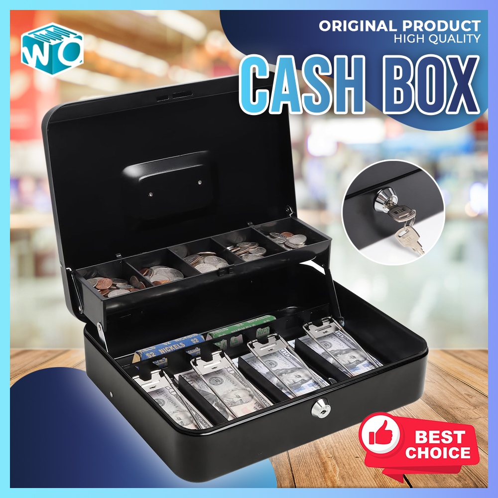 Cash box Portable Money Secret Security Safe Box Lock Metal Cash Boxes ...