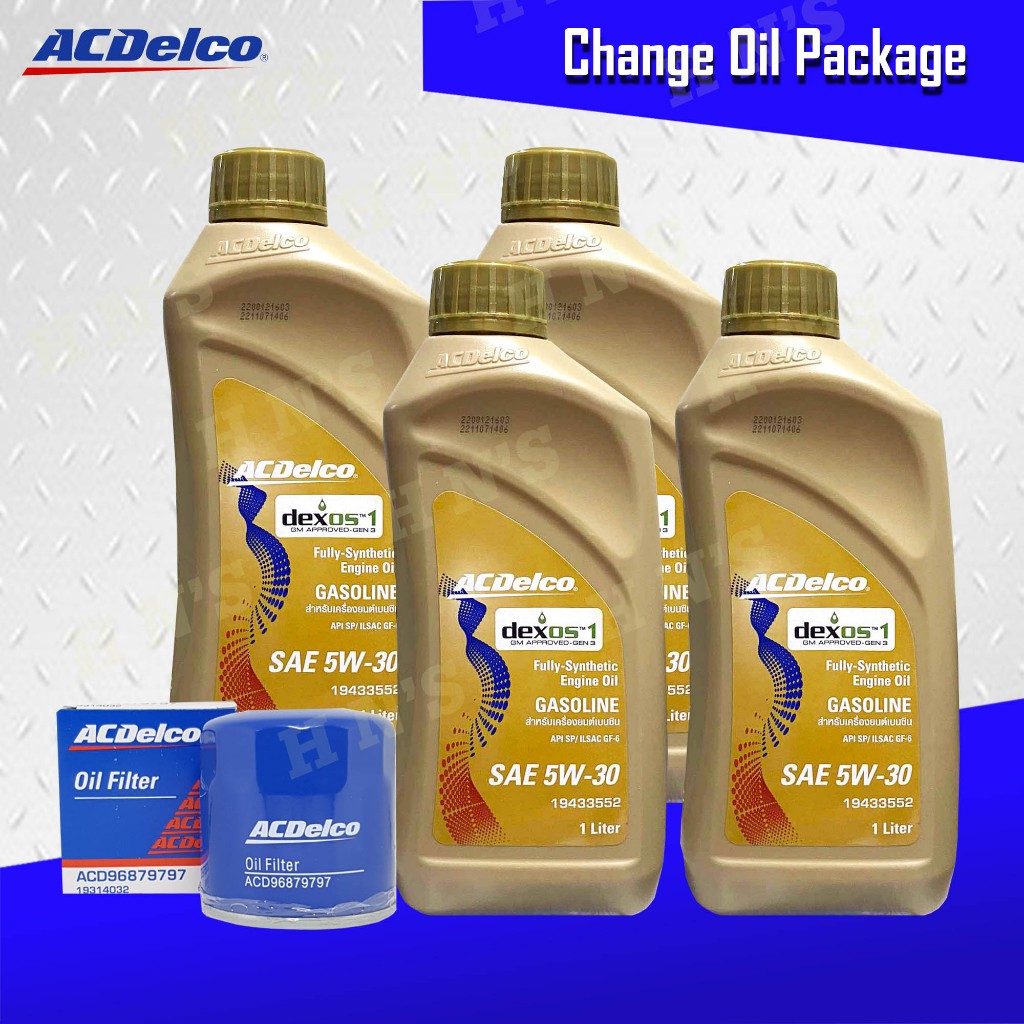 ACDelco 5W-30 Dexos 1 Fully Synthetic Engine Oil Package for Chevrolet ...