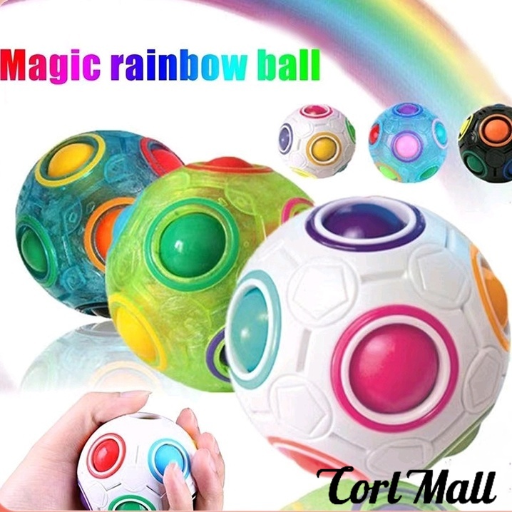 Plastic creative rainbow Fashion adult children ball magic cube toys 12 ...