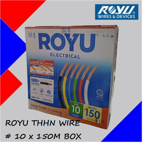 ROYU THHN/THWN-2 7 Stranded Wire #10/7 (5.5mm²) 150 meters per roll per ...