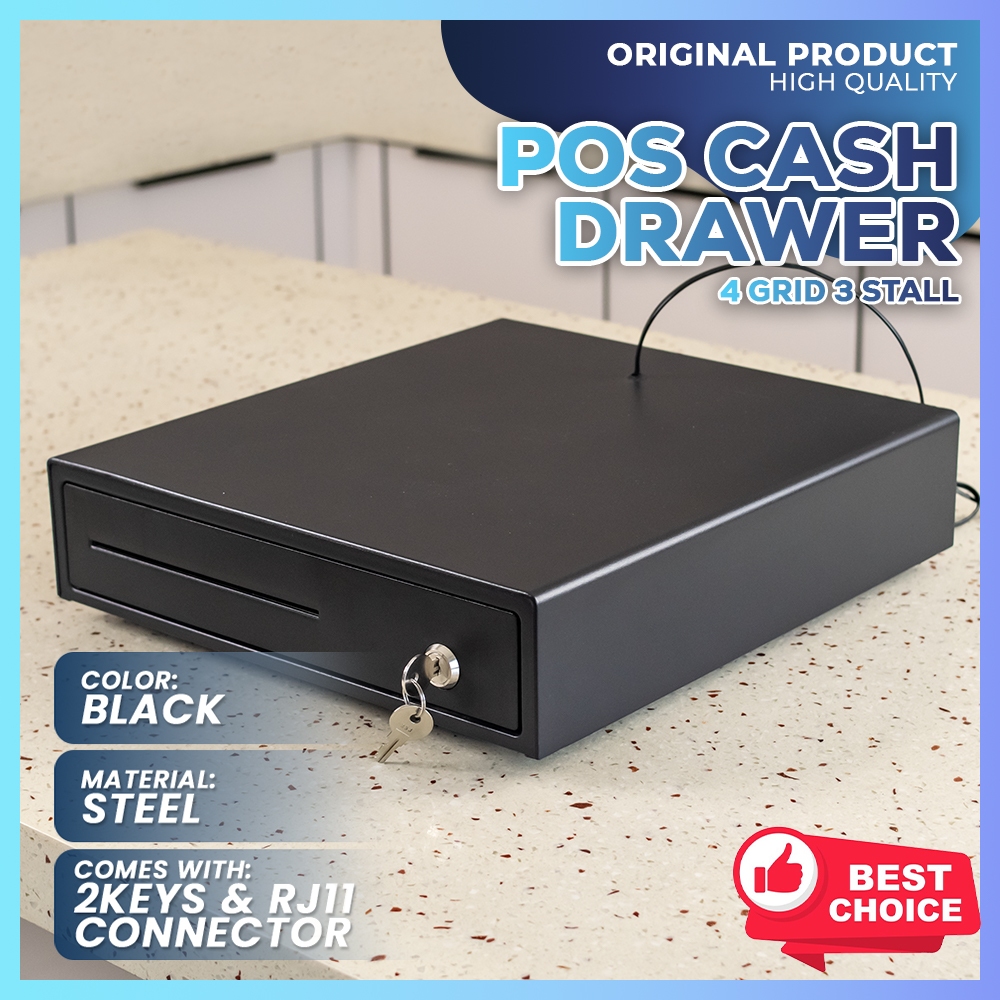 POS electronic cash drawer box storage 4 grid 3 stall cash register ...
