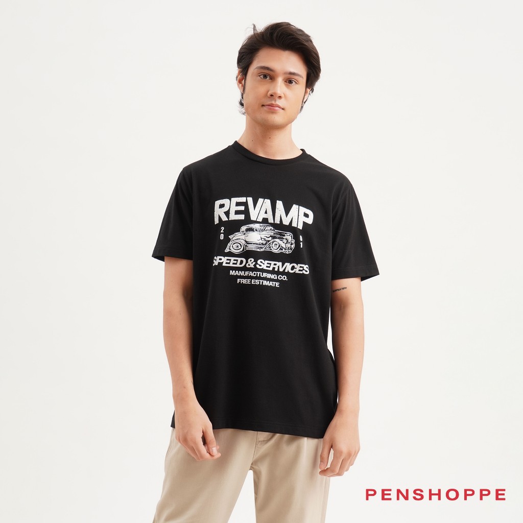 Penshoppe Revamp Regular Fit Graphic T-Shirt For Men (Black) [Tshirt, T ...