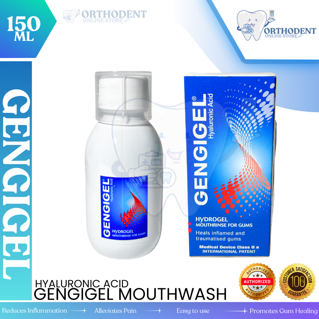 Gengigel Mouthwash Hydrogel – 150mL Hyaluronic Acid Rinse for Soothing ...