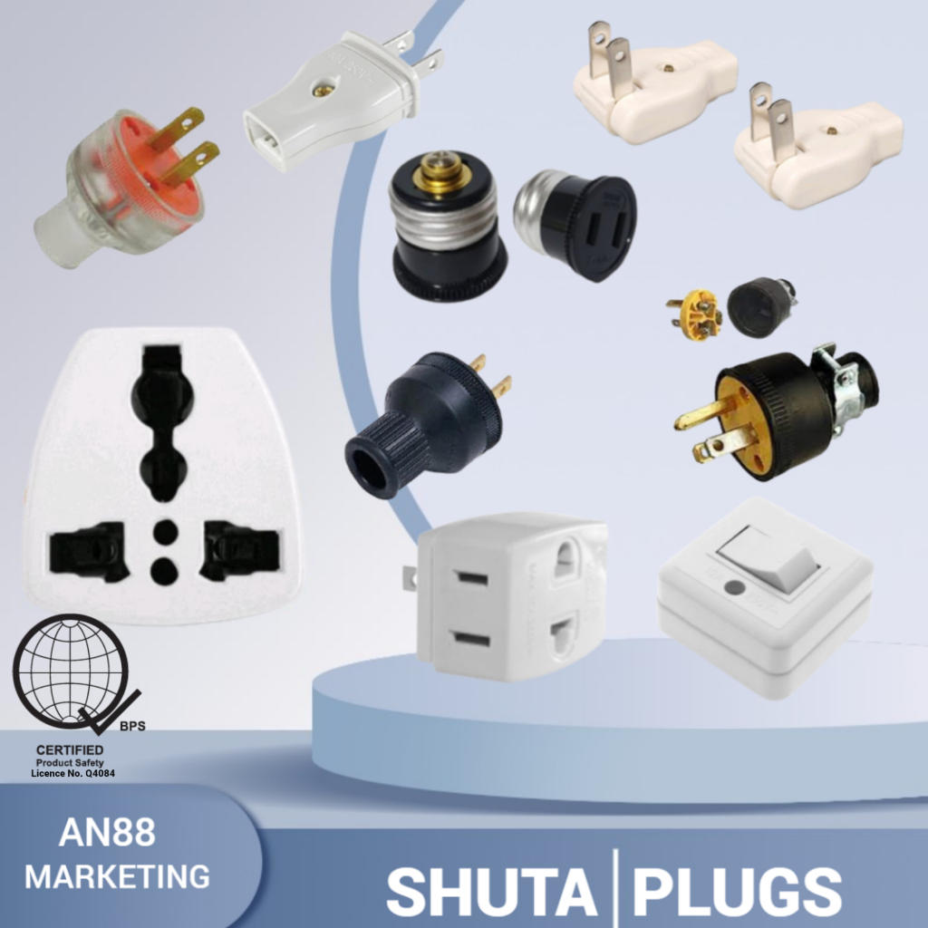 SHUTA HEAVY DUTY PLUG / TRANSPARENT / SWING TYPE /PLAIN / WITH GROUND ...