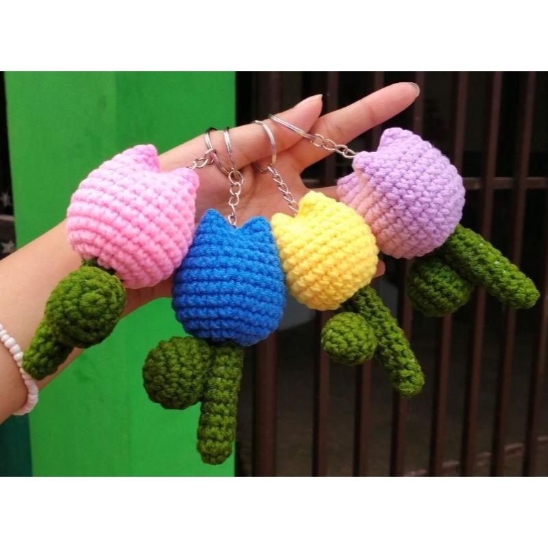 Tulip Crochet Keychain | Shopee Philippines