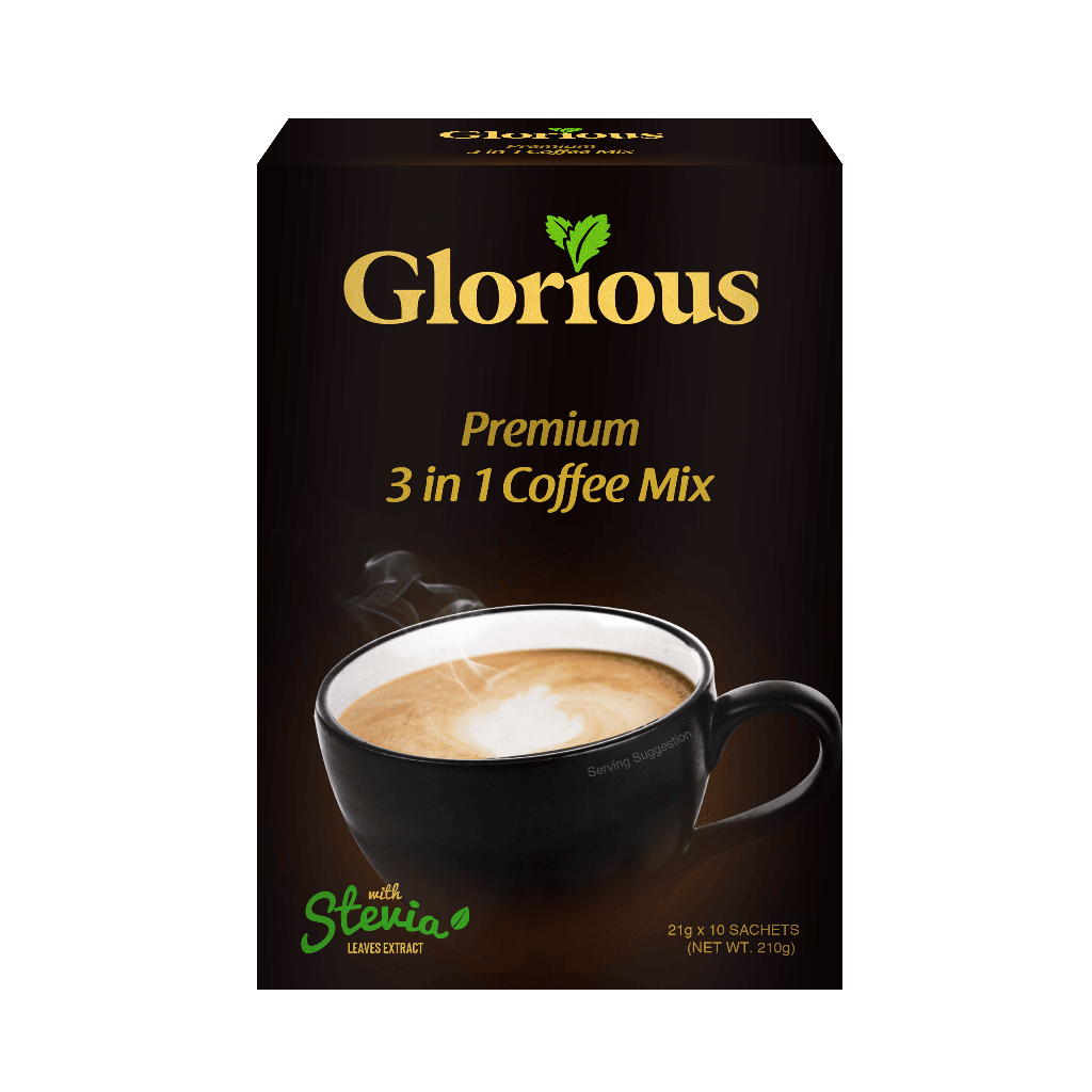 Glorious 3in1 Premium Coffee 21g with Stevia | Shopee Philippines