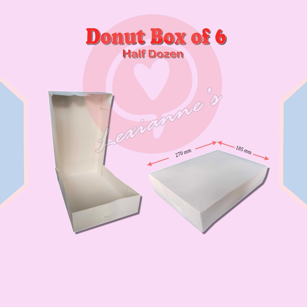 Donut Box of 6 (Half Dozen) | 50 PCS | Shopee Philippines