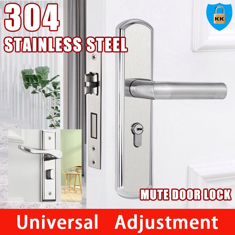 Stainless Steel Door Lock Set Double lock Anti-Theft Door Knob set Mute ...