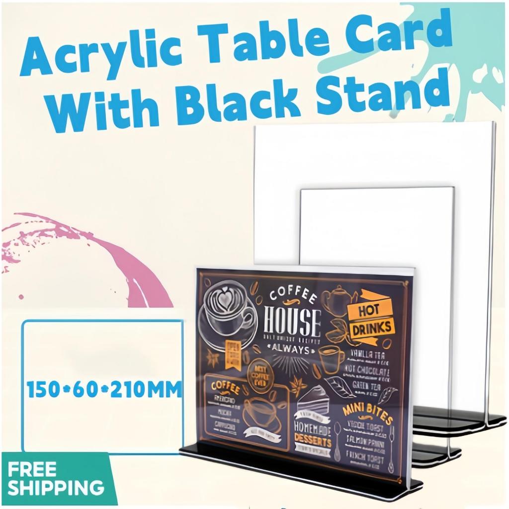 Clear Transparent Acrylic Table Card With Black Stand Vertical ...