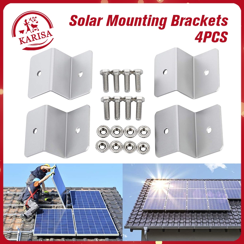 4Pcs Aluminum Solar Panel Mounting Brackets Z-type Brackets With ...