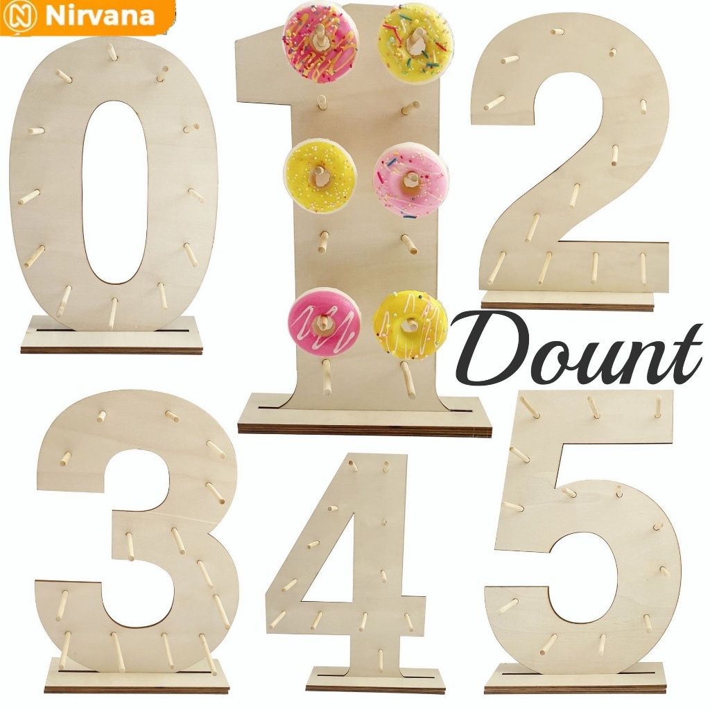 Wooden Donuts Wall Display Stand Holder - Candy Sweets Doughnut Rack ...