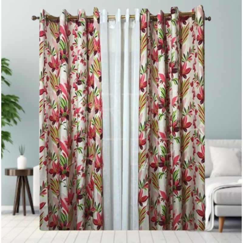3 in 1 "Contessa" Curtain Set 6ft and 7ft ( Direct Supplier) | Shopee ...