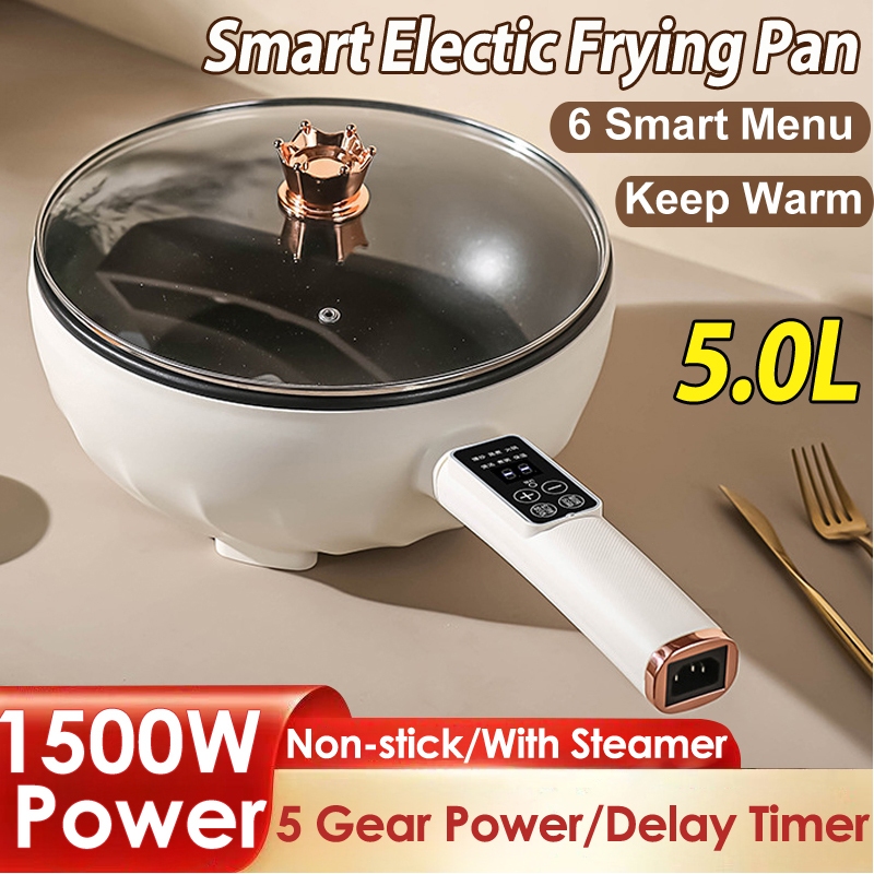 1500W 5.5L Electric Frying Pan All-In-One Cooking Pot Elecrtic Cooker ...